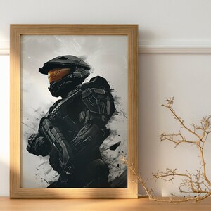 Master Chief Poster Print Halo Gaming Poster Video Game Decor Mancave ...