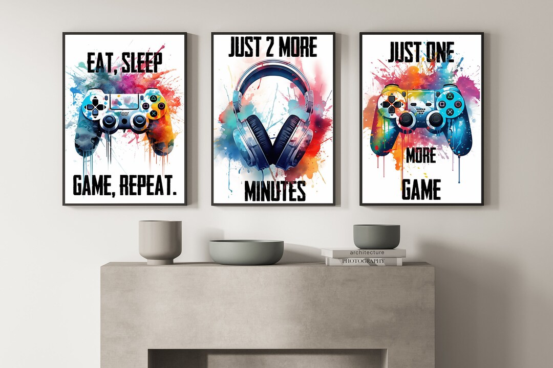 3 Set Gaming Posters for Game Room Digital Download Kids - Etsy