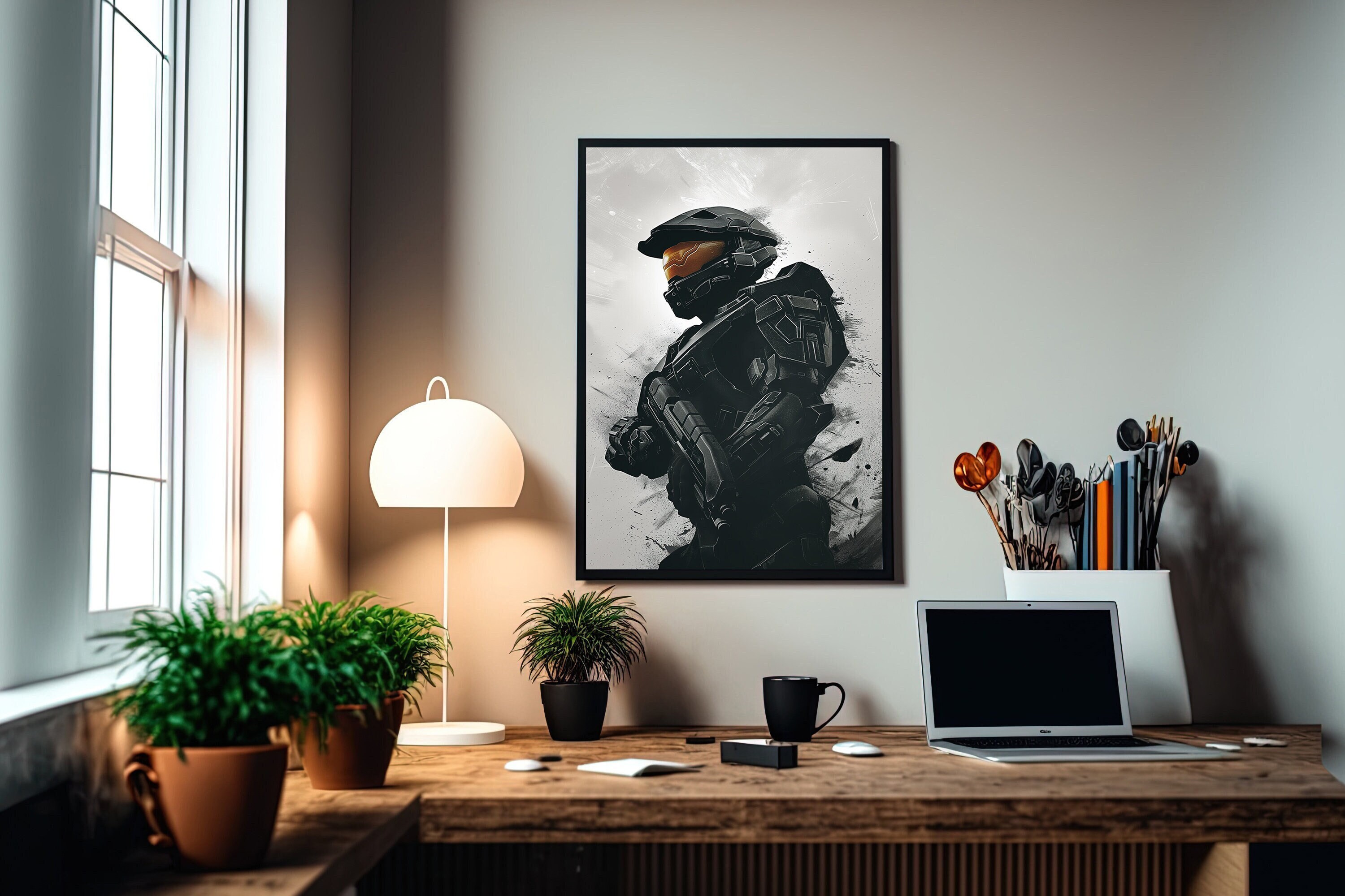 Master Chief Poster Print Halo Gaming Poster Video Game Decor Mancave ...