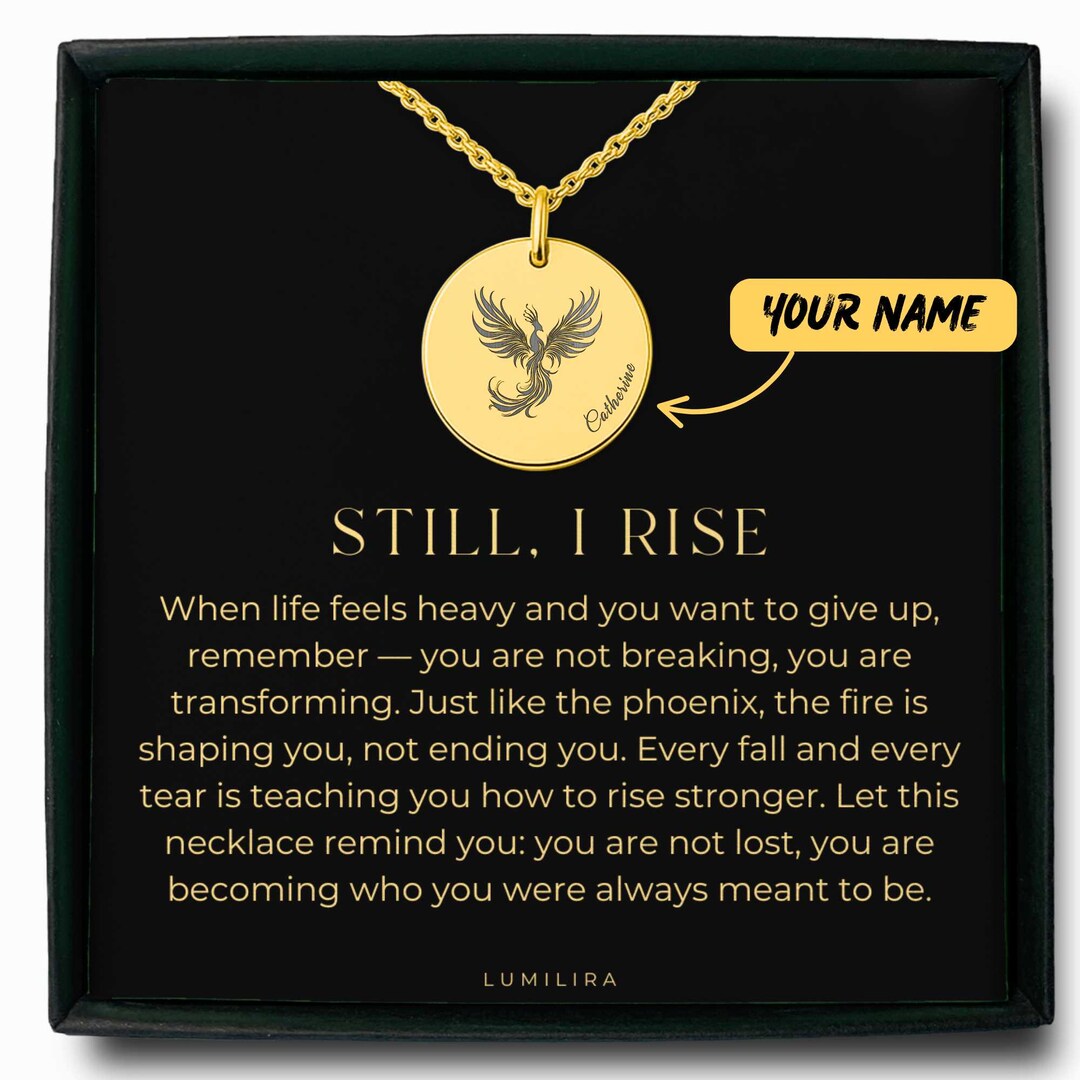 Engraved Phoenix Necklace With Name – Rebirth Medallion, Encouragement ...