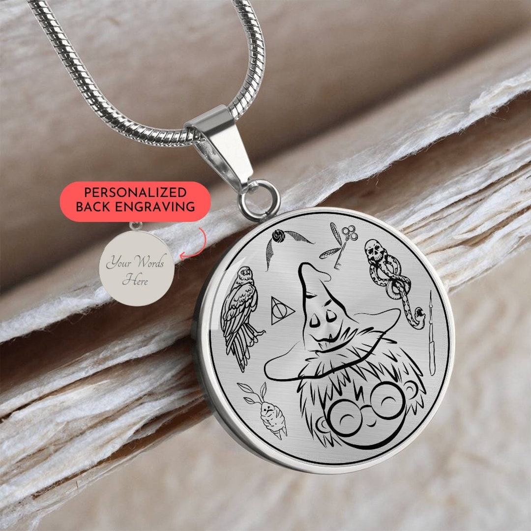 Personalized Wizard Necklace Book Nerd Charm Magical School - Etsy