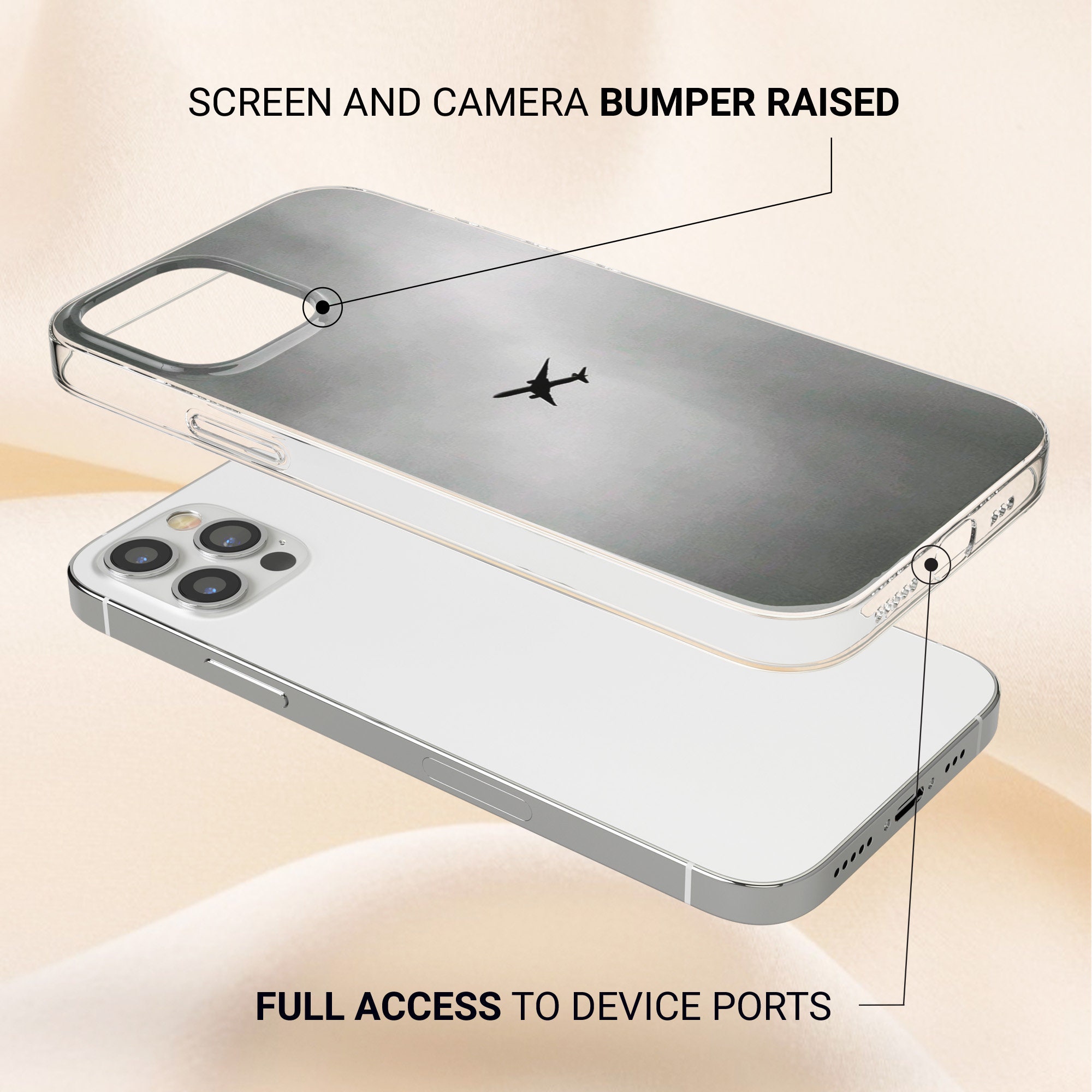 Airplane Phone Case Plane Cover for iPhone 14, 13 12 11 Pro, XR ...
