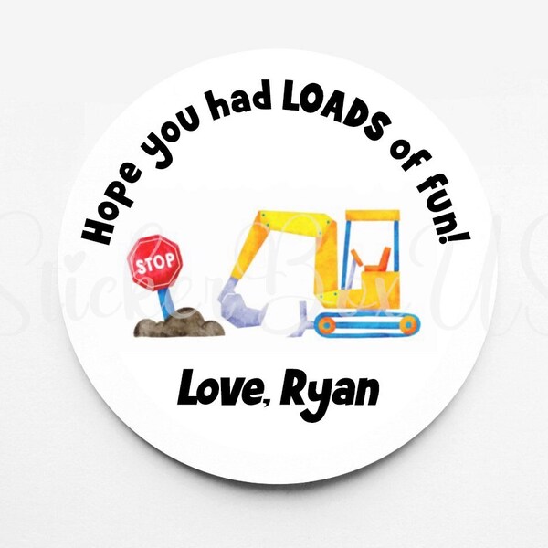 Construction Birthday Stickers - Etsy