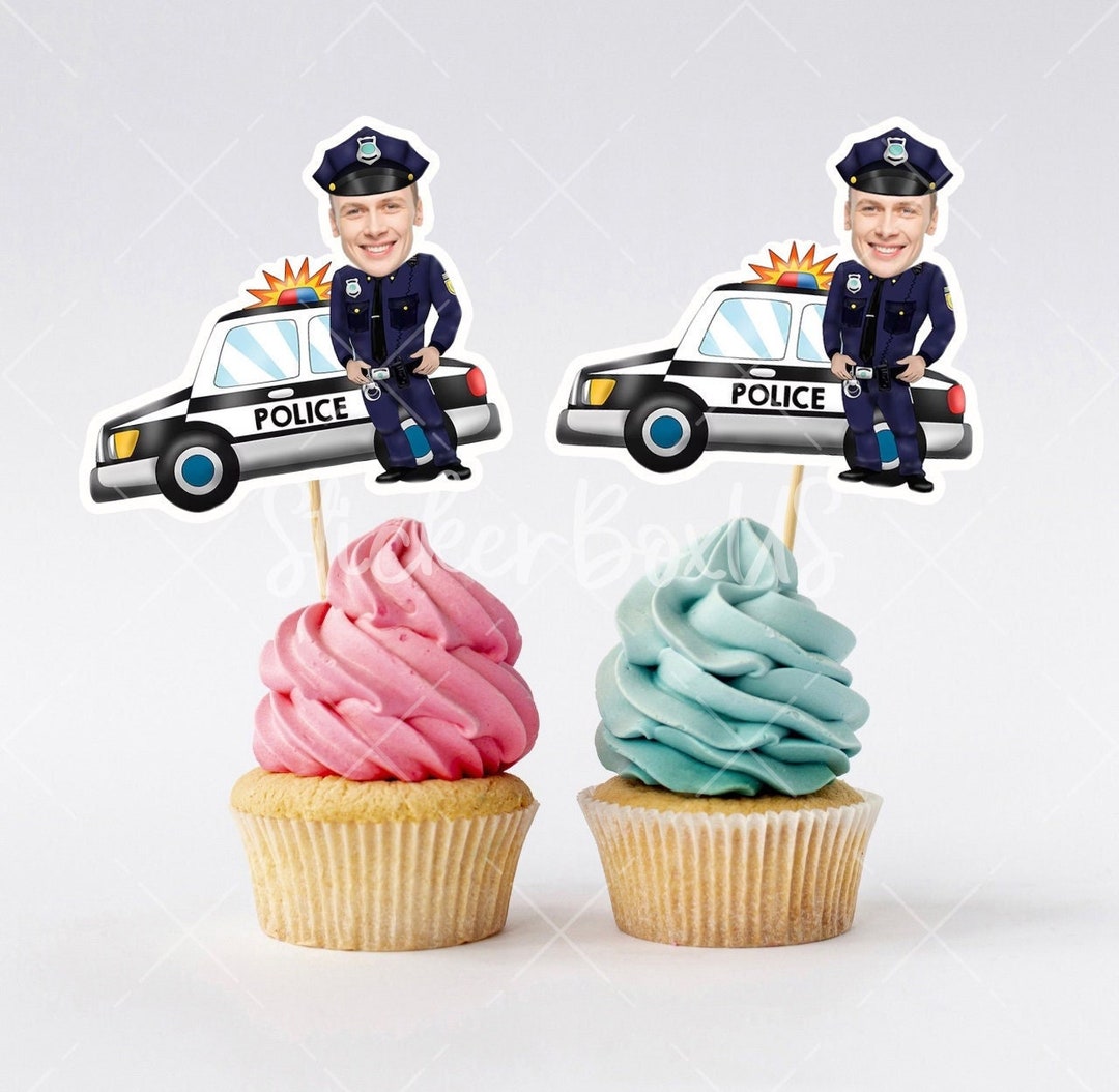 Police Officer Photo Cupcake Toppers | Police Topper | Photo Cupcake ...