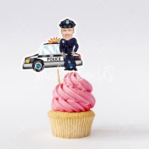 Police Officer Photo Cupcake Toppers | Police Topper | Photo Cupcake ...