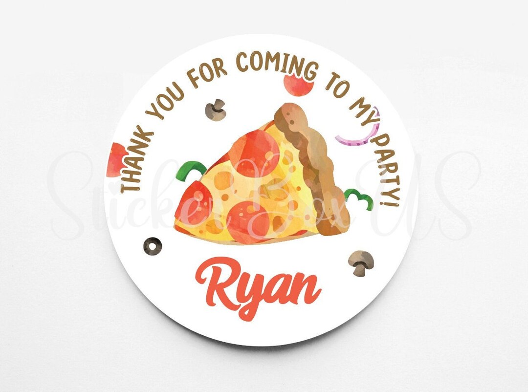 Pizza Birthday Favor Stickers | Kids Birthday Stickers | Stickers for ...