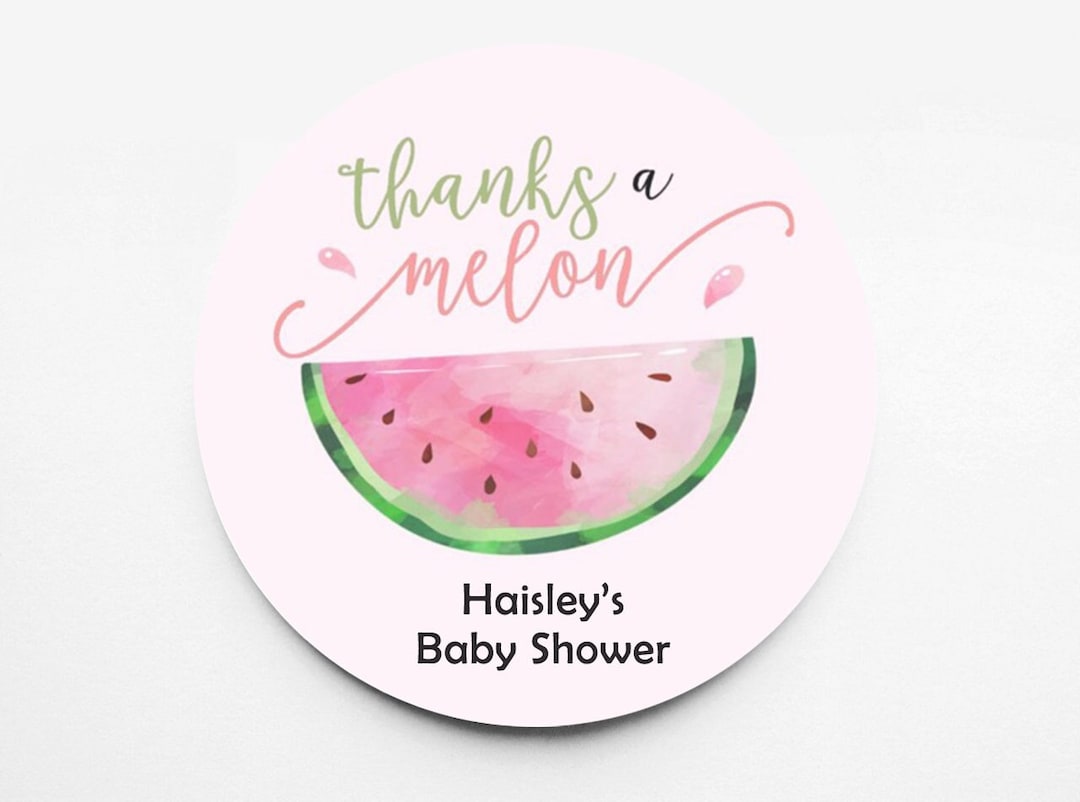 Watermelon Baby Shower Stickers | Personalized Watermelon Baby Shower ...