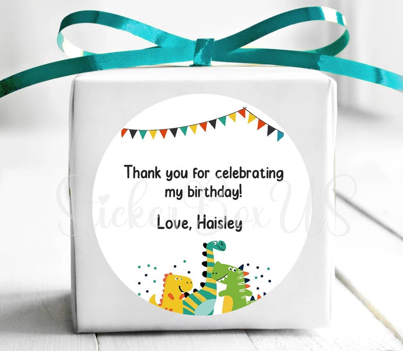 Dinosaur Personalized Birthday Stickers Dinosaur Birthday - Etsy