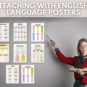 English Language Posters for Punctuation, Parts of Speech, Adjectives ...