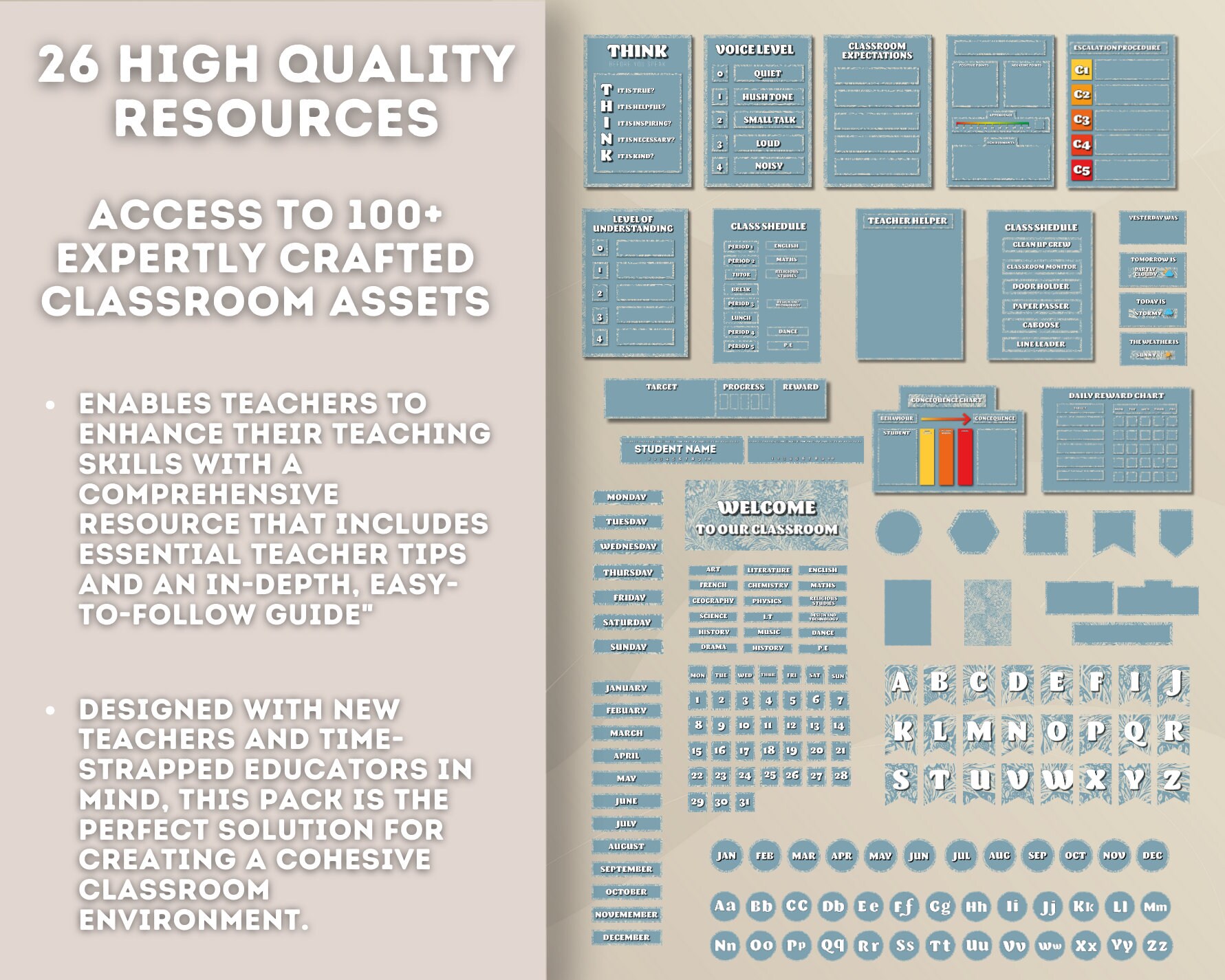 Light Blue Classroom Essentials: Behavior Management Tools, Decorations ...