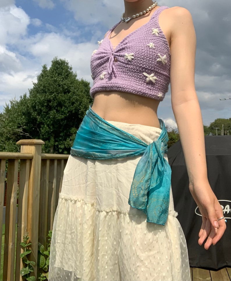 Cottage Core Crochet Top, Crochet Crop Top, Fairycore Top, Cottagecore ...