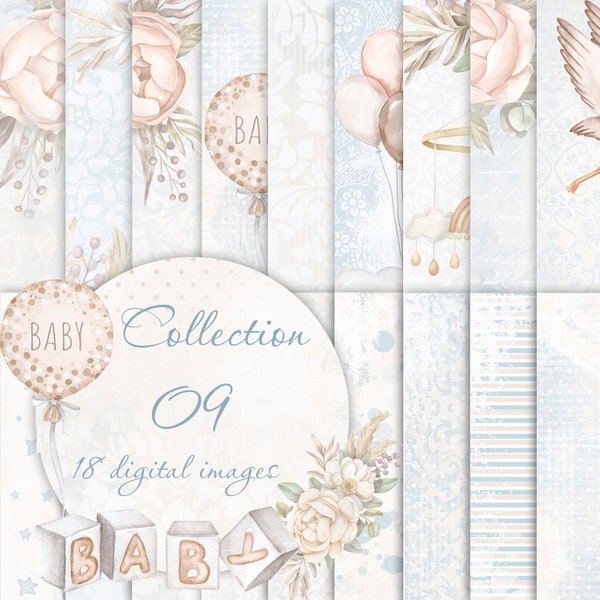 Baby Digital Paper - Etsy