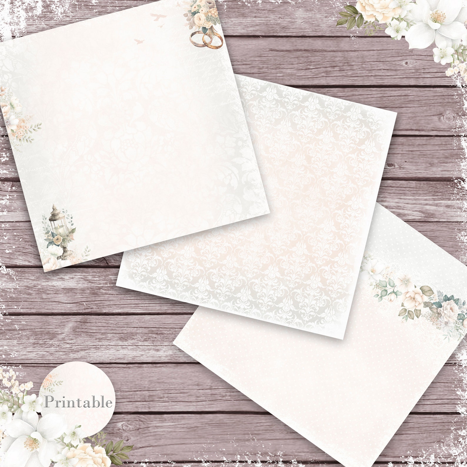 Complete Collection/wedding Digital Paper/color Champagne Digital Paper ...