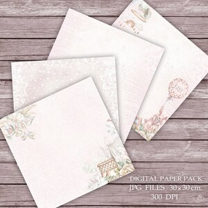 Baby Girl Digital Paper. Digital Paper for Scrapbooking, Paper Crafts ...