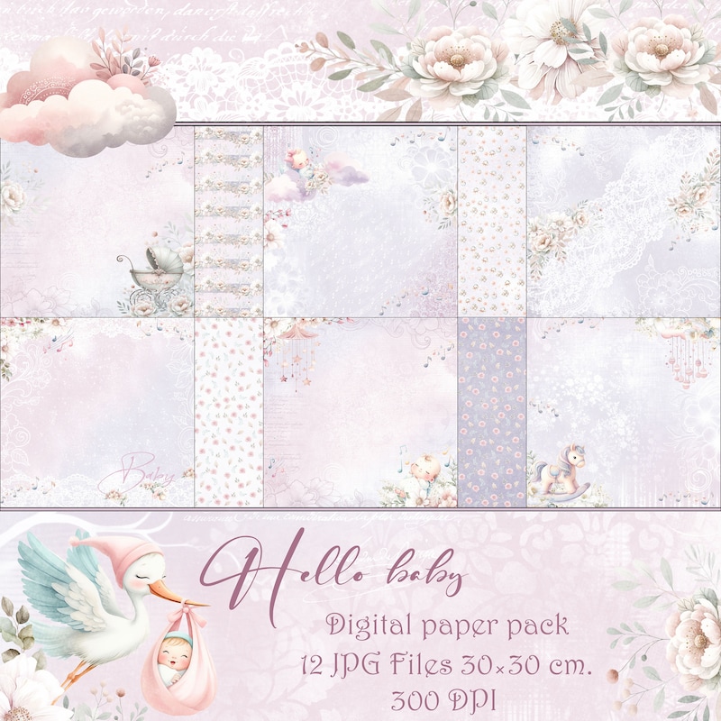 Girl Digital Paper - Etsy