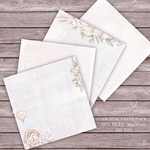 Baby Girl Digital Paper. Digital Paper for Scrapbooking, Paper Crafts ...