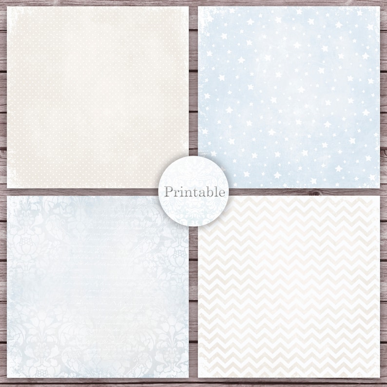 Baby Boy Digital Paper.baby Boy Scrapbook Nursery Background. Baby ...