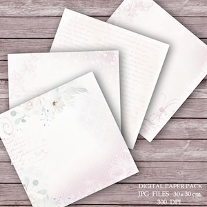 Floral Digital Paper Pack.pink and Beige Scrapbook Paper.printable ...