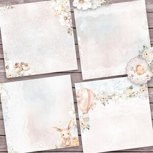 Baby Girl Digital Paper.baby Girl Scrapbook Nursery Background. Baby ...