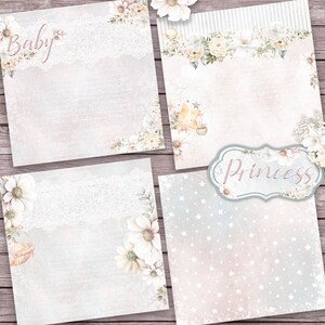 Baby Girl Digital Paper.baby Girl Scrapbook Nursery Background. Baby ...