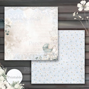 Baby Boy Digital Paper.pink Baby Shower Papers.baby Girl Scrapbook ...