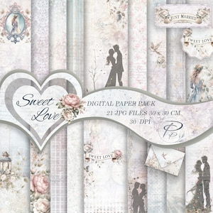 Wedding Digital Paper/printable Digital Wedding Stationery/digital ...