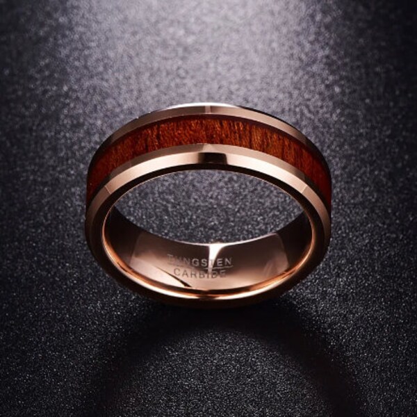 Wood Inlay Ring - Etsy