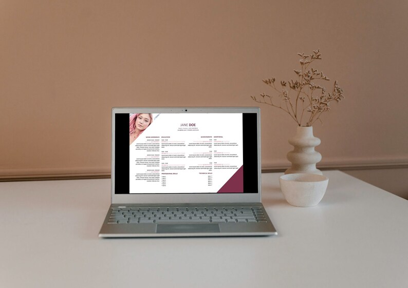 Unique Horizontal Resume CV Word Template - Etsy