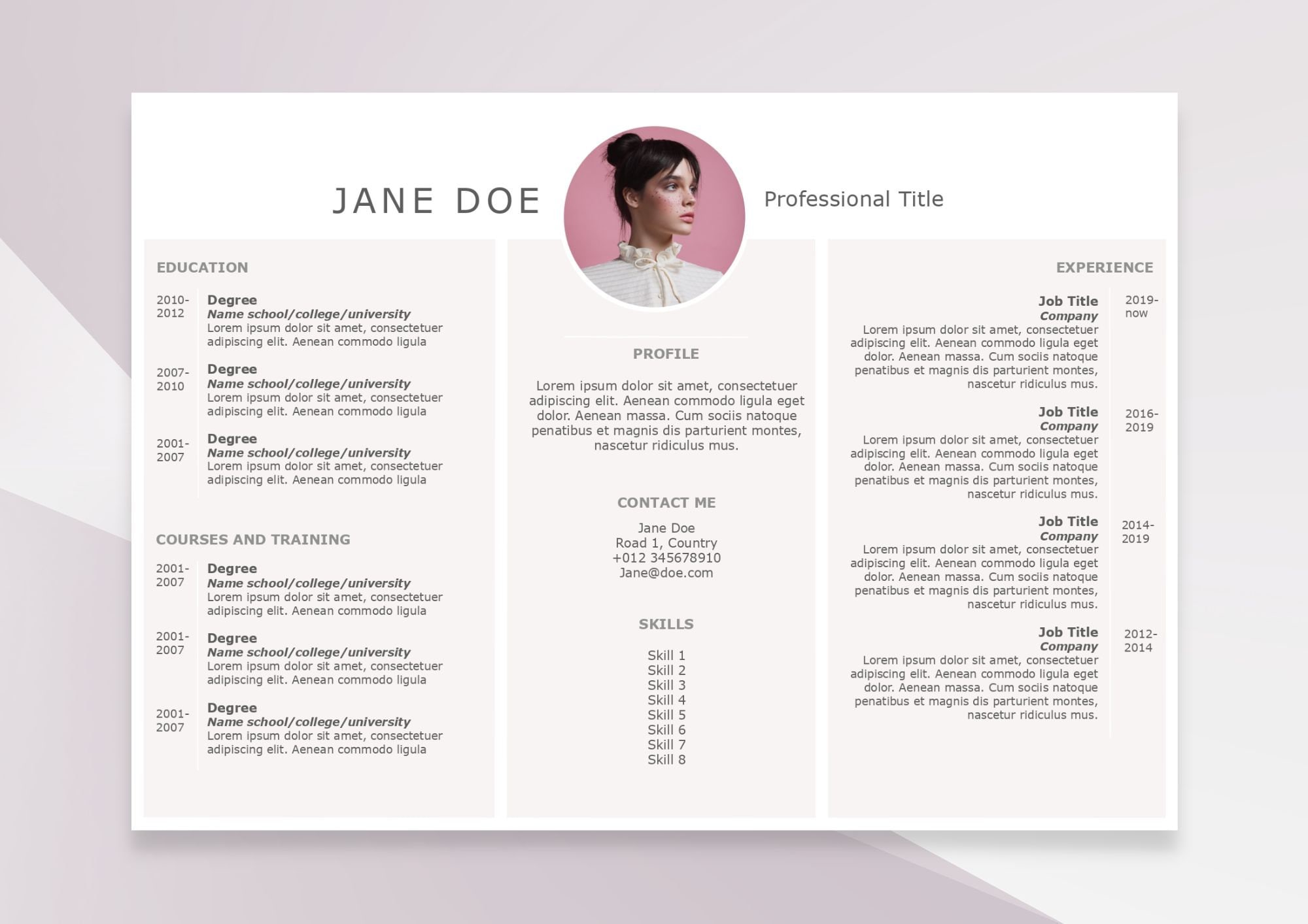 Liggend Cv-sjabloon Voor Word En Pages - Etsy