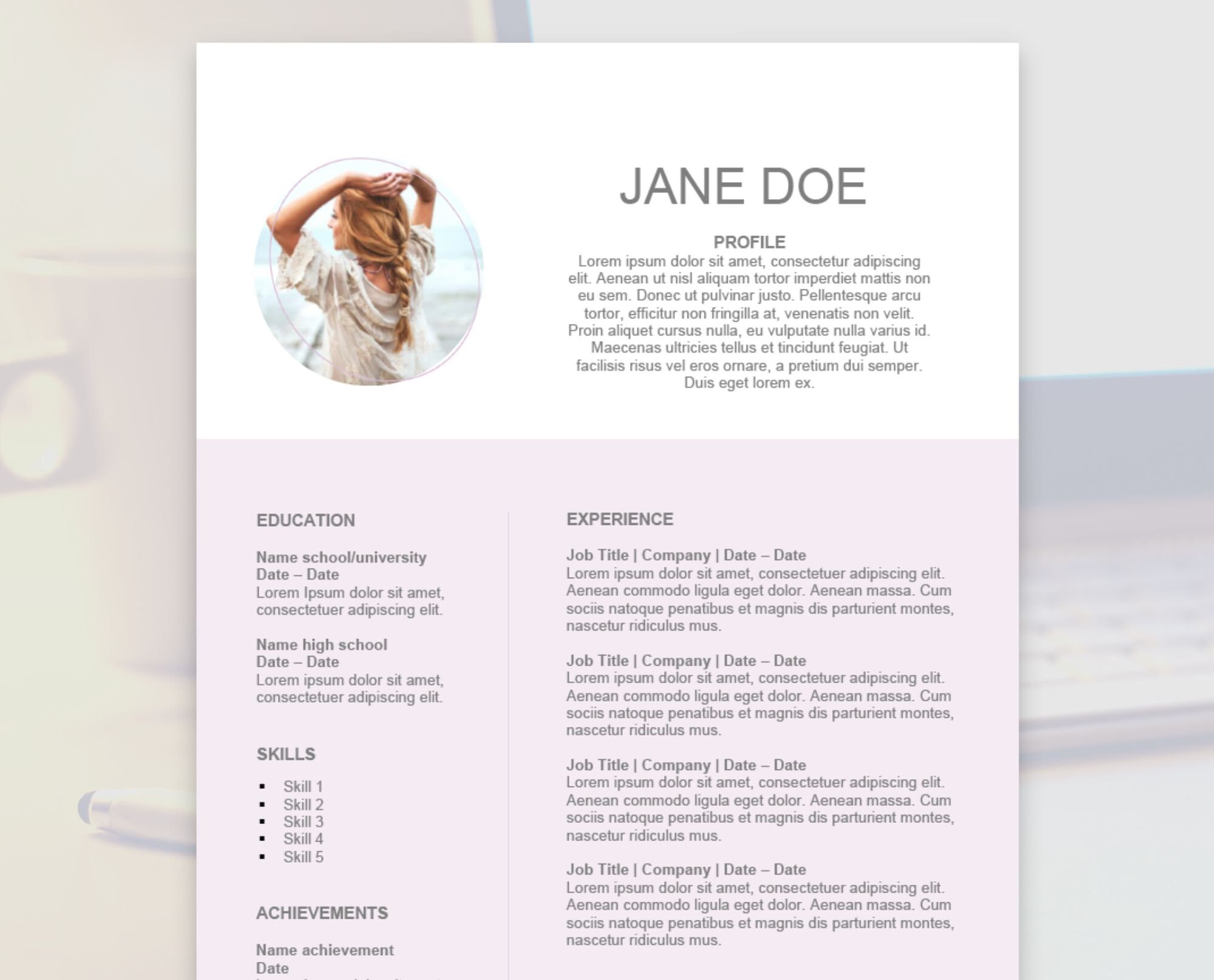 Unieke Eenvoudige Moderne CV CV Sjabloon Voor Word - Etsy