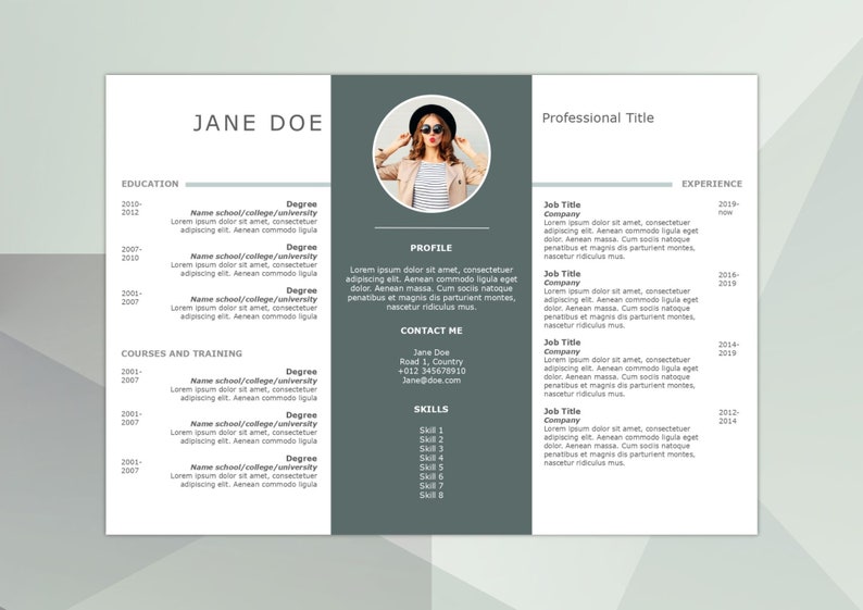 Horizontale Cv-cv-sjablonen Voor Word En Pages - Etsy