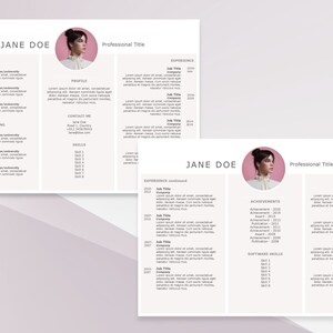 Liggend Cv-sjabloon Voor Word En Pages - Etsy