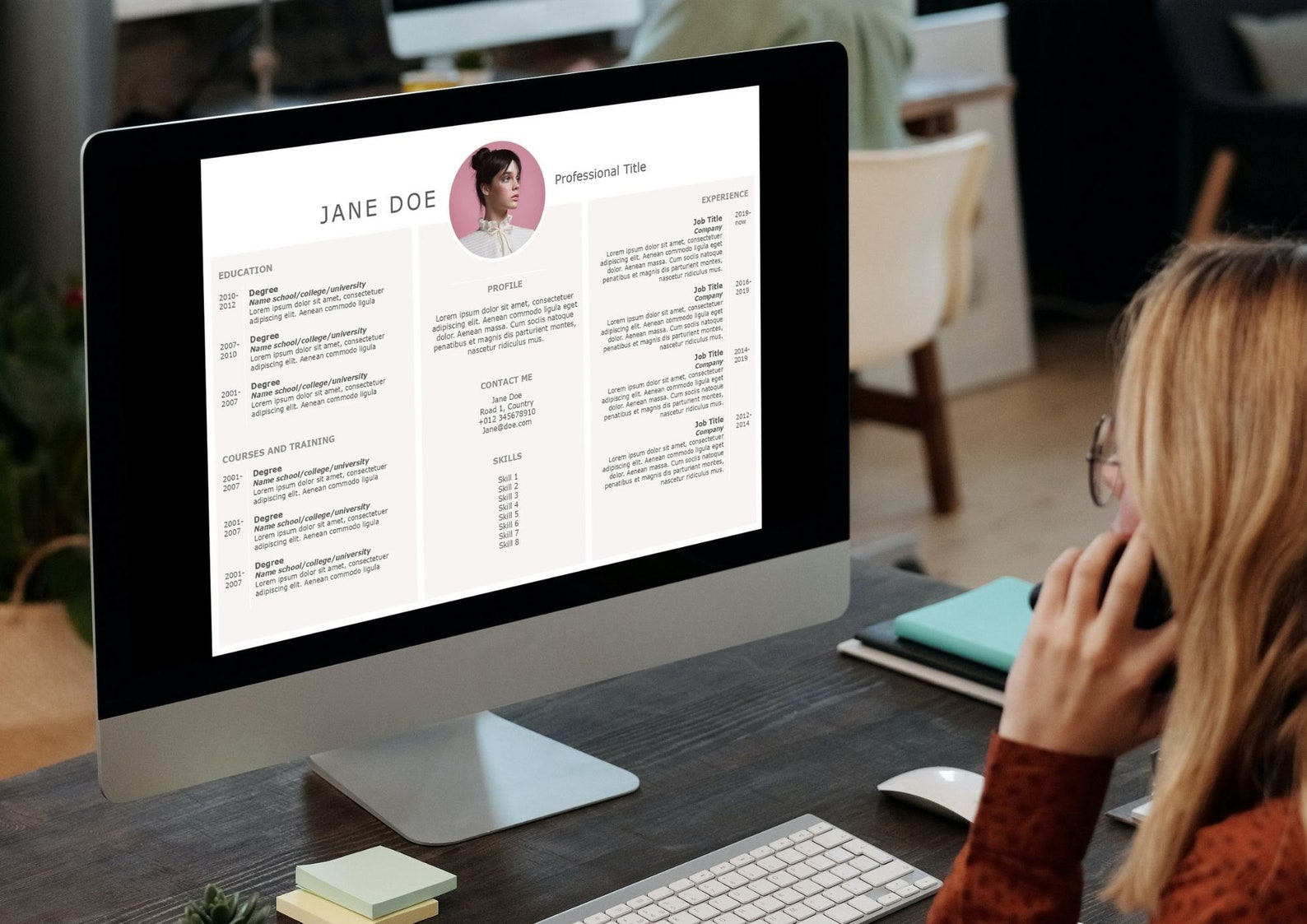 Liggend Cv-sjabloon Voor Word En Pages - Etsy