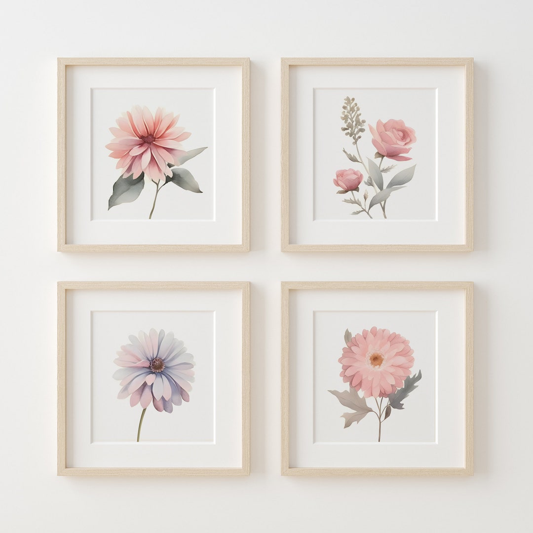 Floral Prints Set of 4 | Posters for Children's Rooms and Living Rooms ...