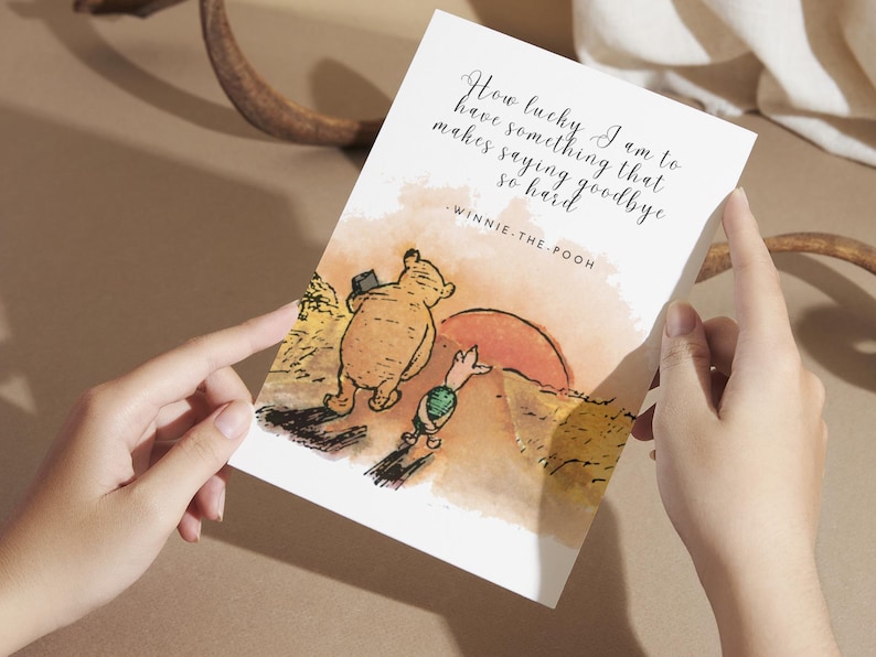 Winnie-the-pooh Sympathy Card Printable,instant Download,condolences ...