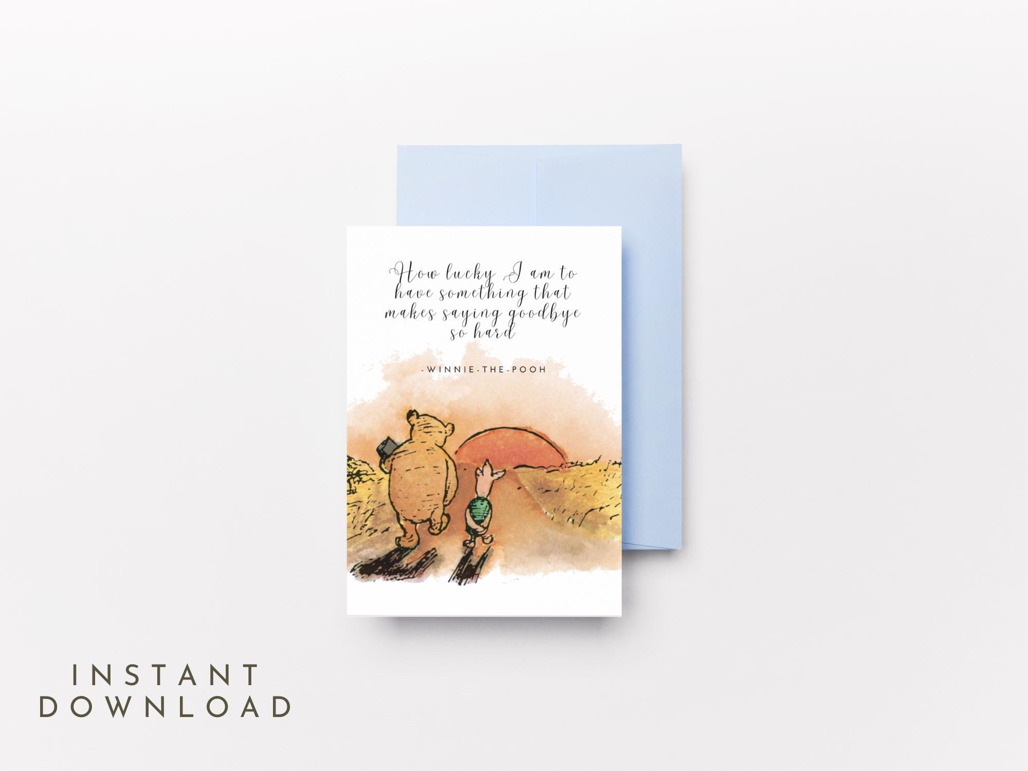 Winnie-the-pooh Sympathy Card Printable,instant Download,condolences ...