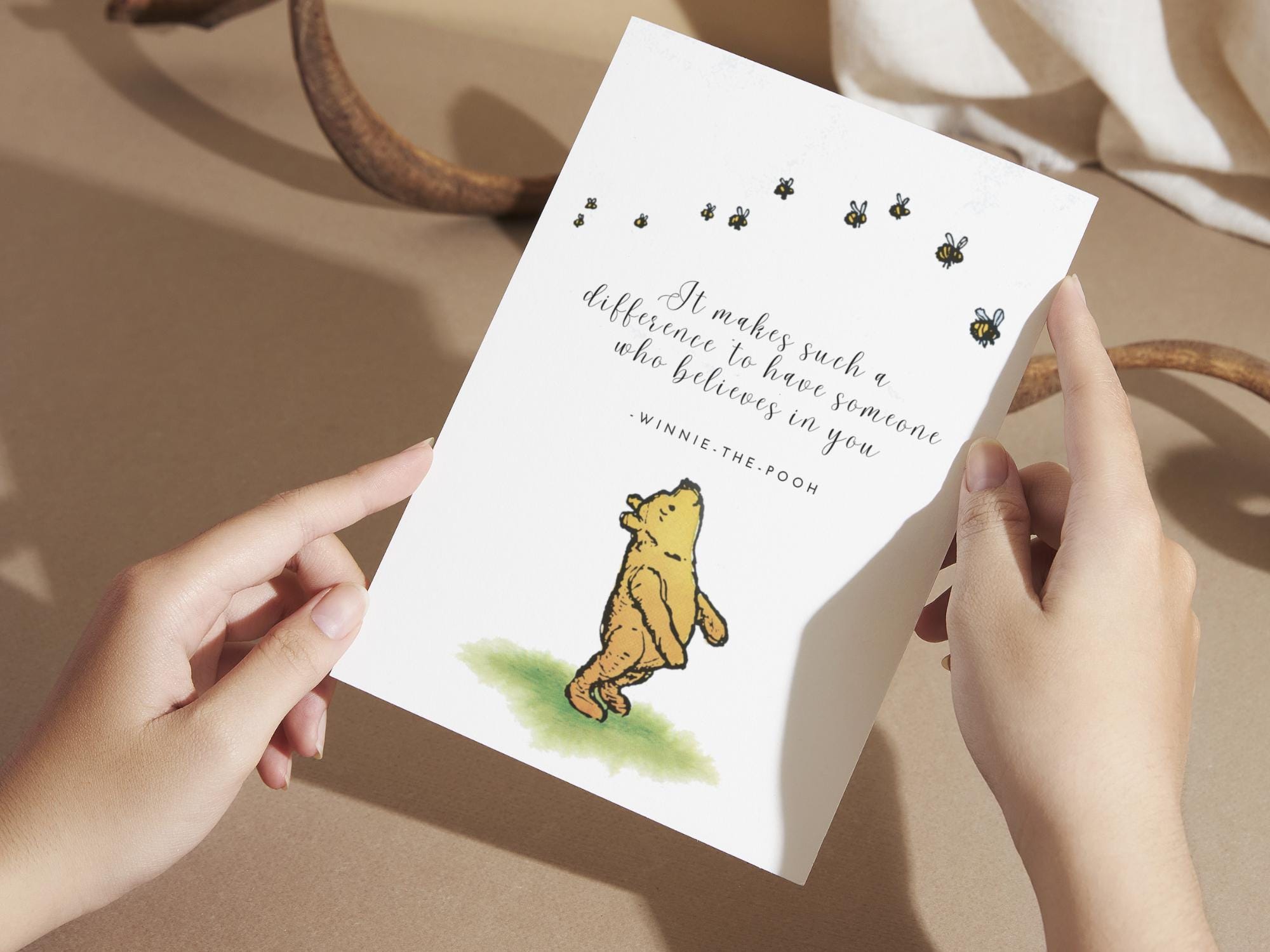 Winnie-the-pooh Teacher Appreciation Printable Card, Classic Pooh Bear ...