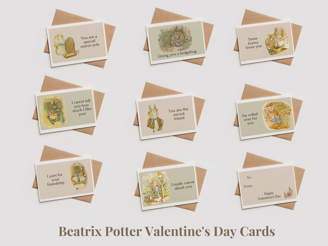 Beatrix Potter Kids' Valentine's Day Cards for Classrooms, Printable ...