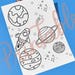 Printable Coloring Sheet Space Themed Coloring Sheet for Children Space ...