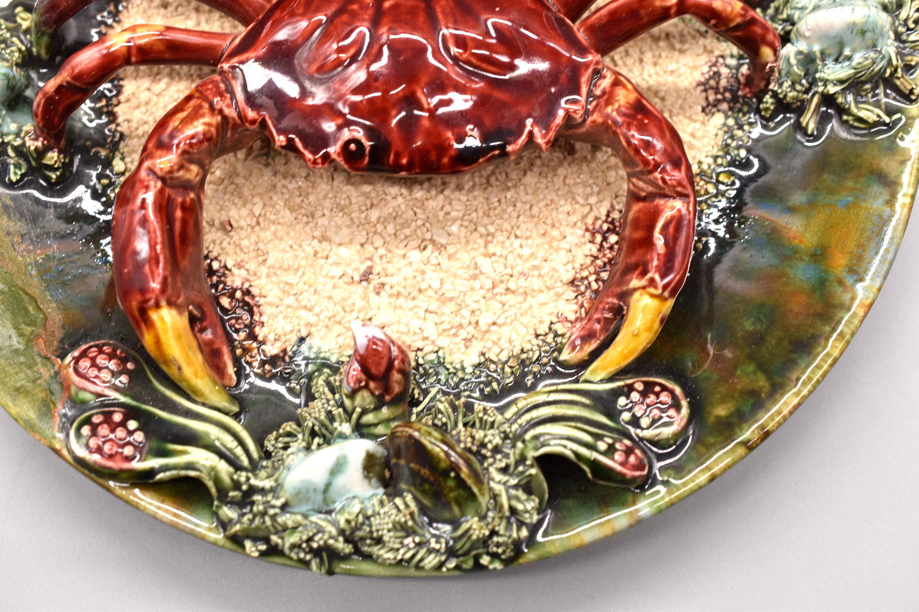 Wall Panel Palissy Portugal Majolica With Plastic Cancer Polychrome ...