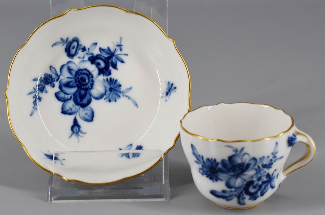 Meissen New Cut 1st Quality Pompous Mocha Cup and Saucer Elegant Gold ...