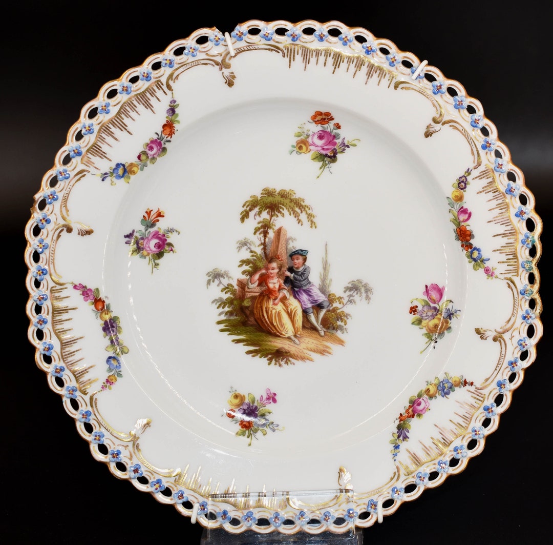 KPM Berlin Scepter Mark Plate Gold Decorated Breakthrough Shepherd ...