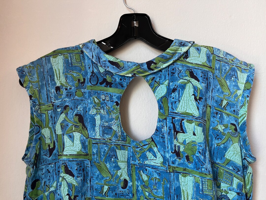 Vintage Sundress With Keyhole Cutout 1960s Altered in 1980s Egyptian ...