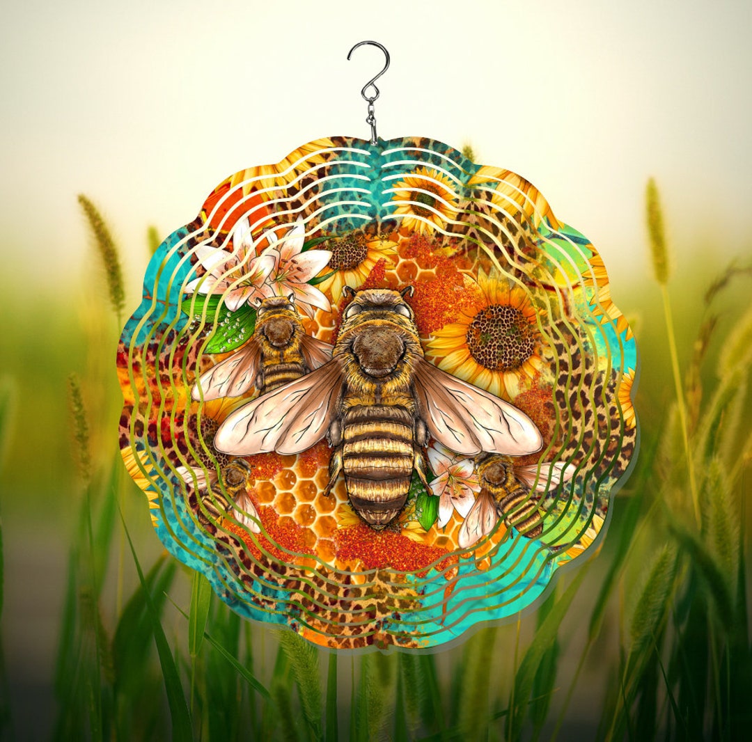 Sunflower Bee Wind Spinner - Etsy