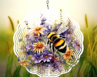 Bee Wind Spinner, Honeybee, Pollinator, Yard Decor, Gift Idea, Outdoor ...