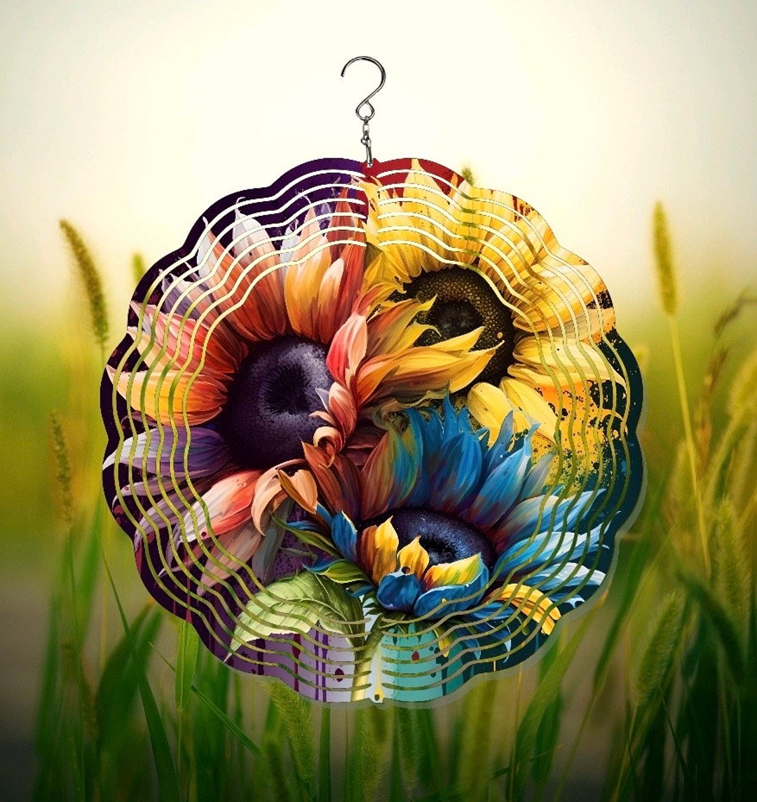 Rainbow Flower Wind Spinner - Etsy