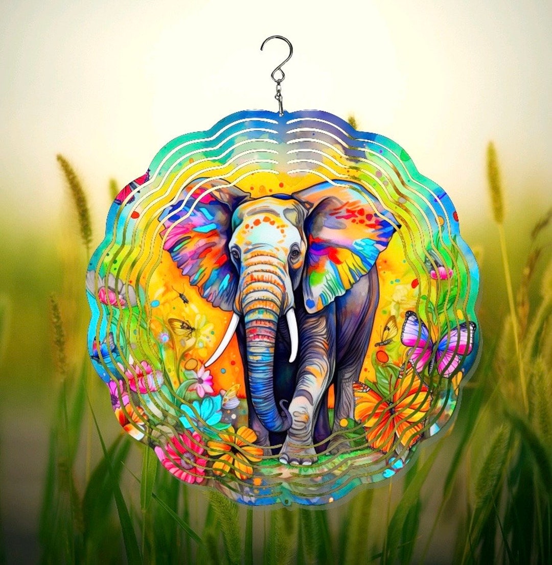 Elephant Wind Spinner - Etsy
