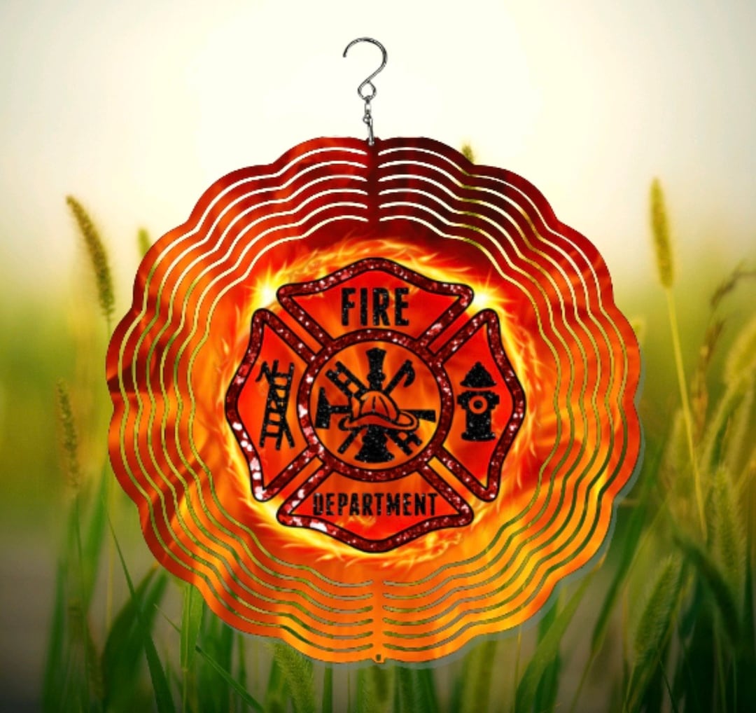 Firefighter Wind Spinner - Etsy