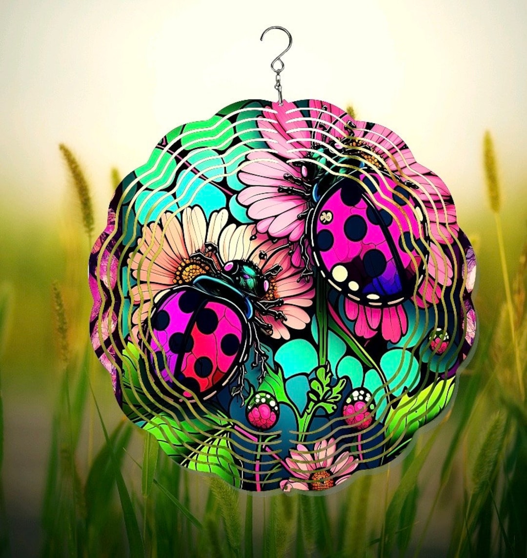 Pink Ladybug Wind Spinner - Etsy