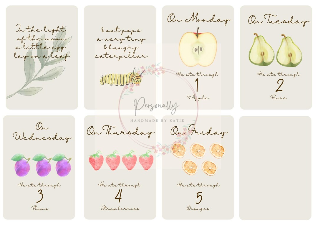 The Very Hungry Caterpillar Flash Cards, Downloadable Flash Cards ...